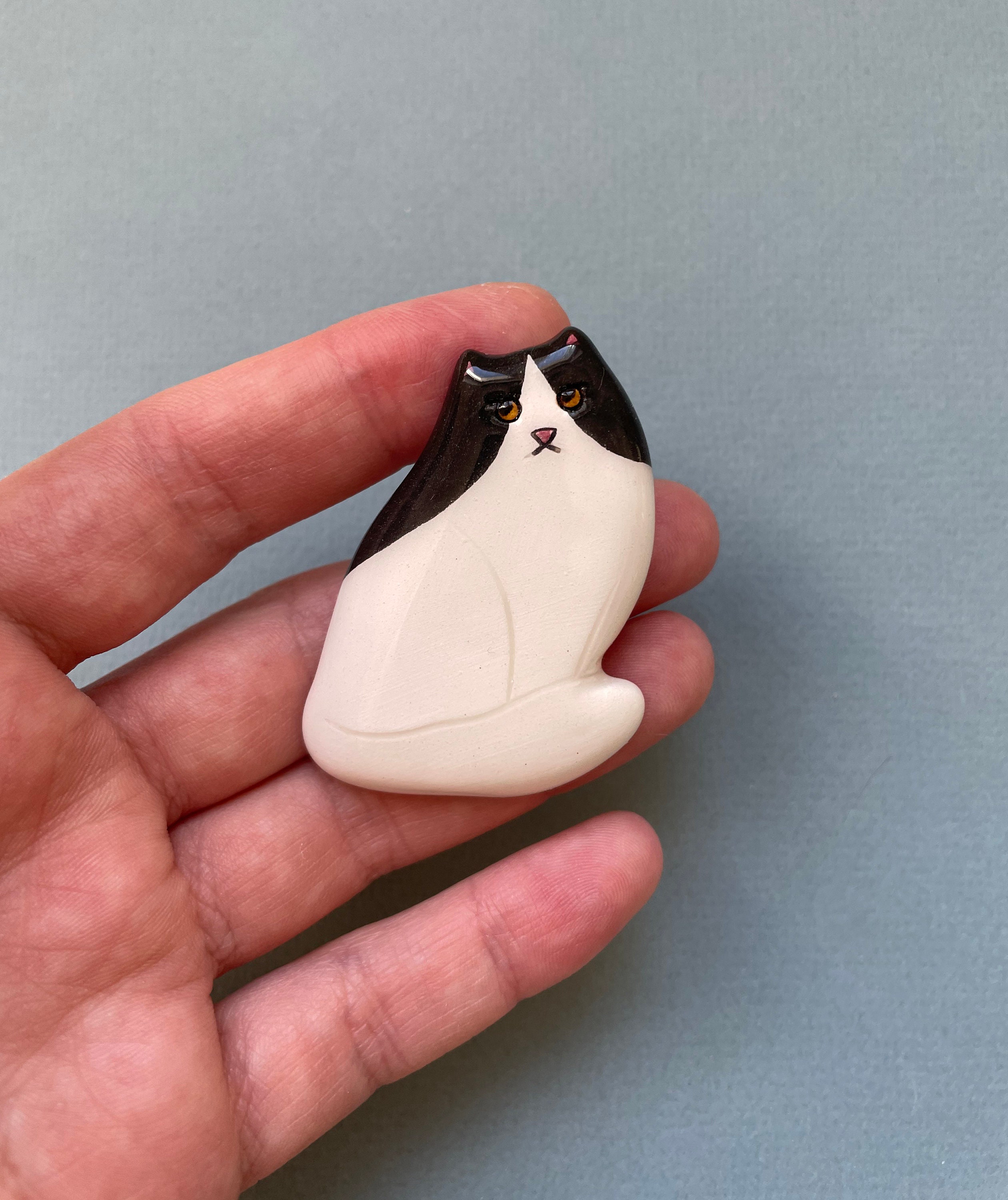 Cat Pin Brooch Ceramic Clay Jewelry. Gift for Cat Owners. - Etsy