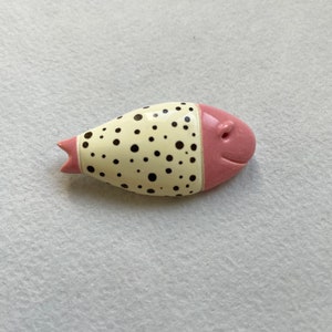 Fish Pin Ceramic Brooch White Clay Jewelry. Fish Lover Gift. Birthday ...