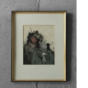 Vintage Color Lithograph, Signed, Composition, Framed - Etsy