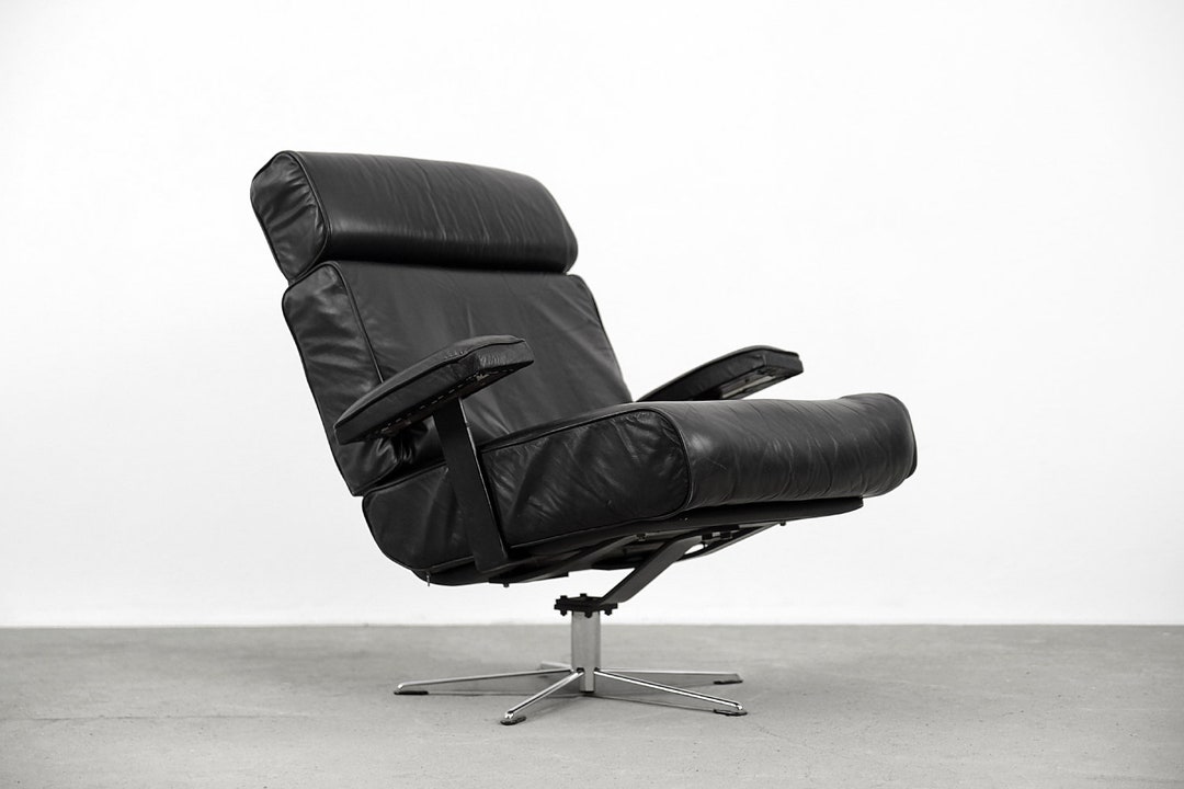 Vintage German Office Swivel Leather Easy Chair, 1960s - Etsy