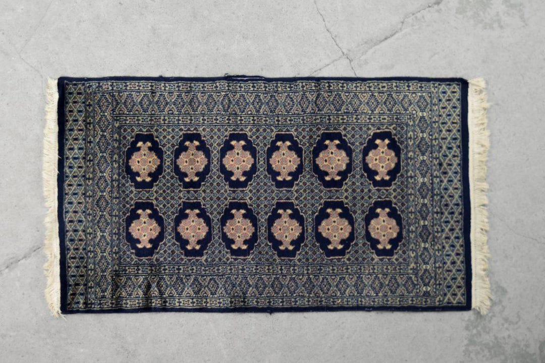 Vintage Pakistani Hand-woven Blue Bukhara Rug From Ikea, 1960s - Etsy