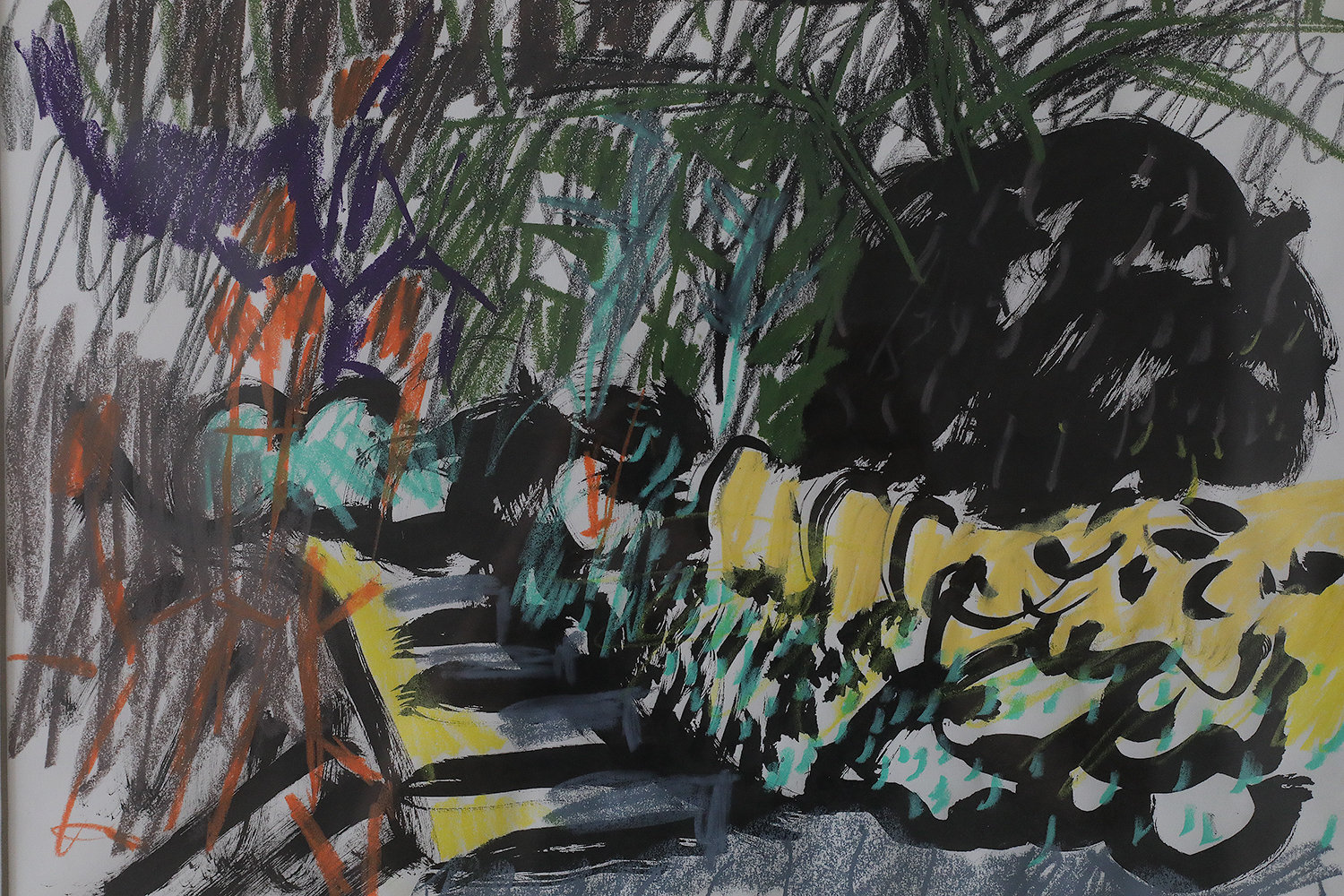 Johan Adam Linneballe, Sommer I Haven III, Mixed Media on Paper, 1993 ...