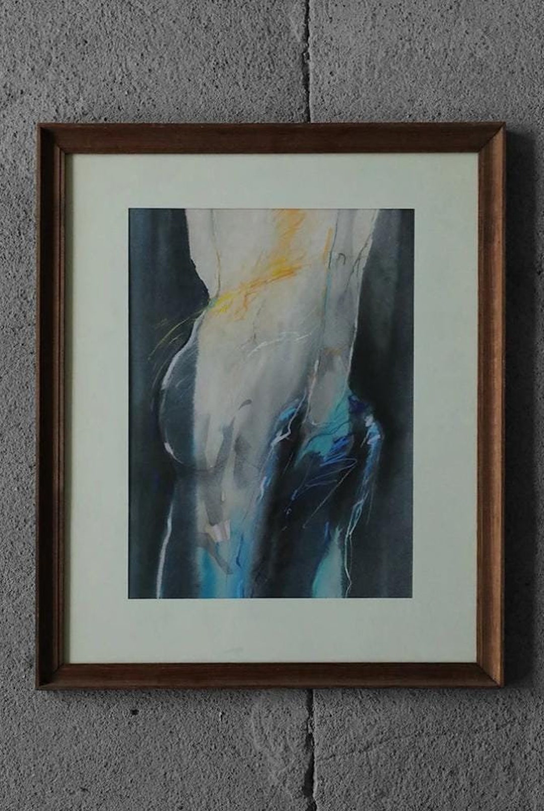 Watercolor, Pastel by Antoni Karwowski, Nude, Framed, 1992 - Etsy