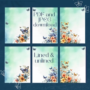Flowers and Butterflies Printable Letter Paper - Etsy