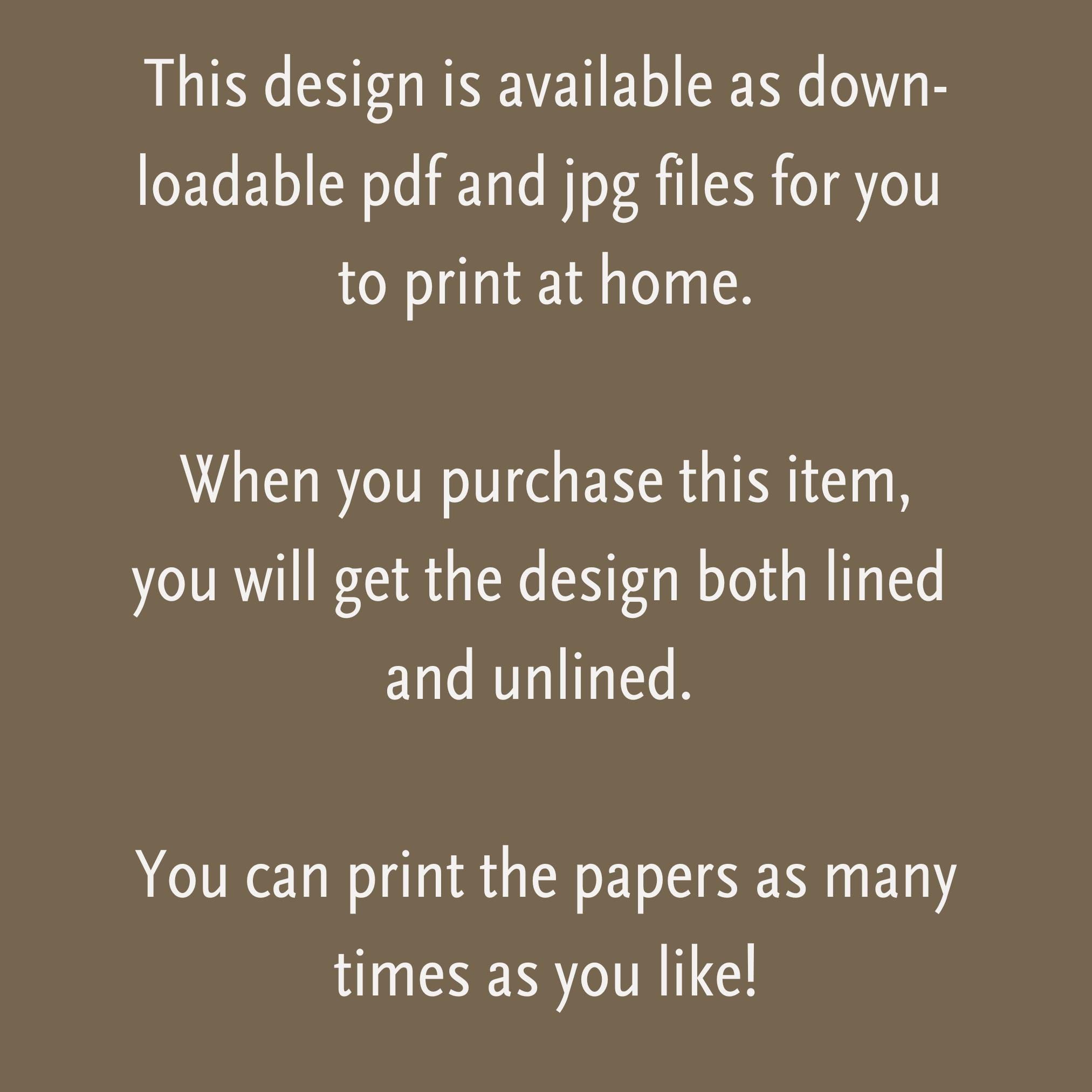 Printable Writing Paper With Beautiful Floral Design, PDF and JPG - Etsy