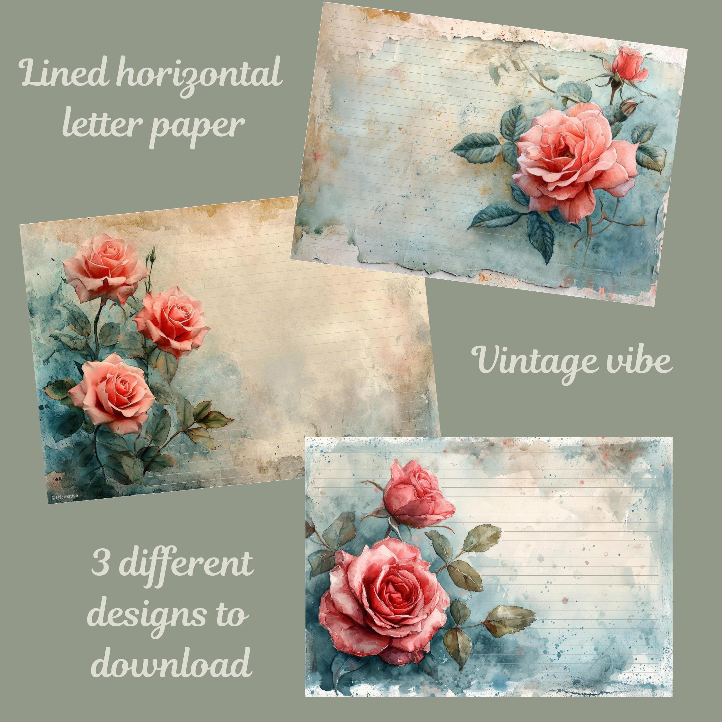 Printable Horizontal Lined Writing Paper - Etsy
