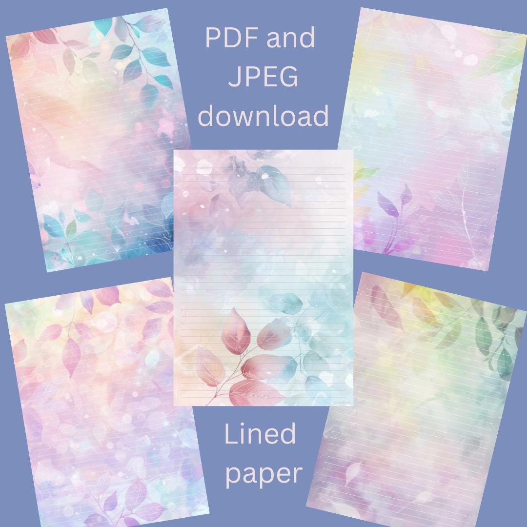 Printable Letter Paper With Soft Pastel Colours - Etsy
