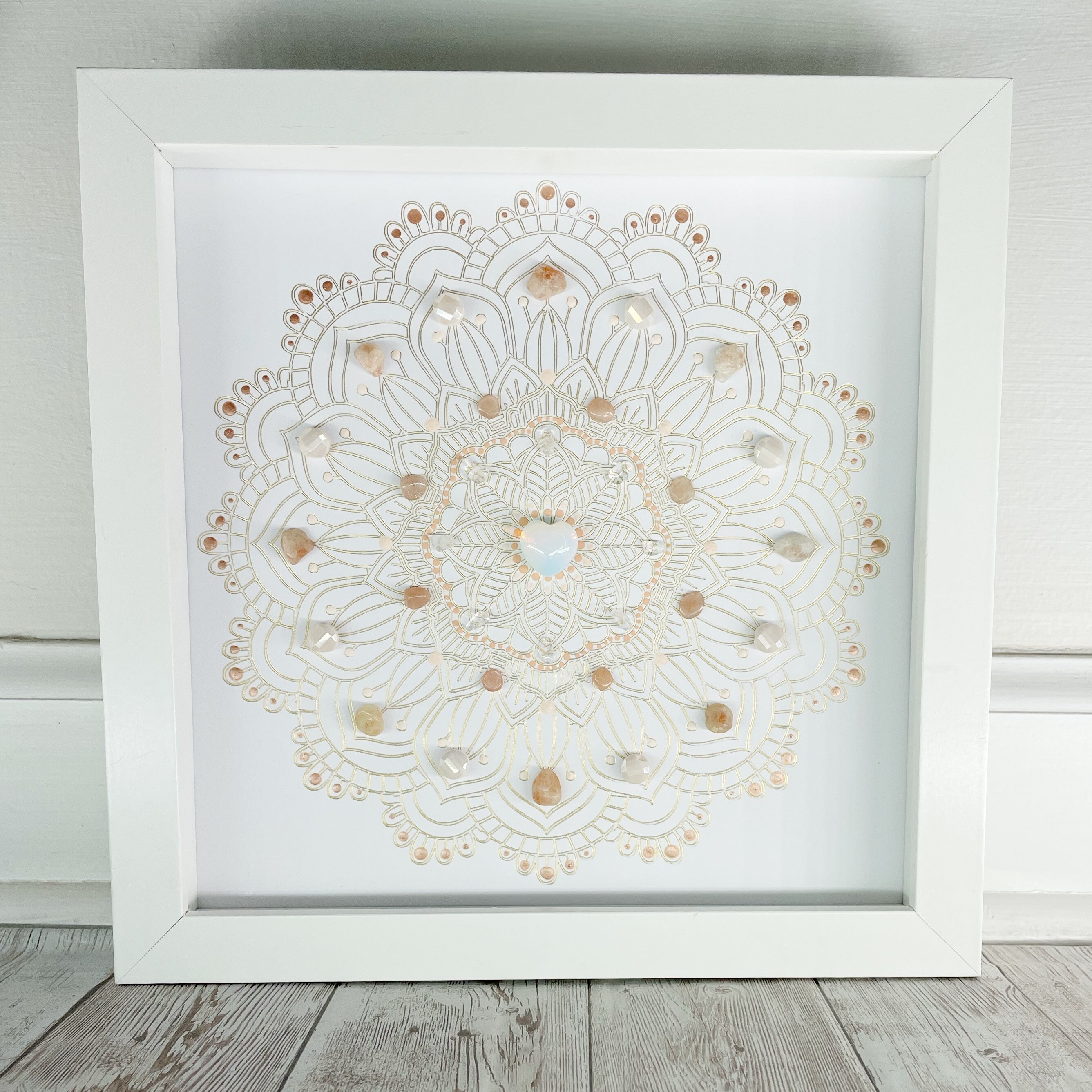 Custom Mandala Crystal Grid Personalized Crystal Wall Art - Etsy