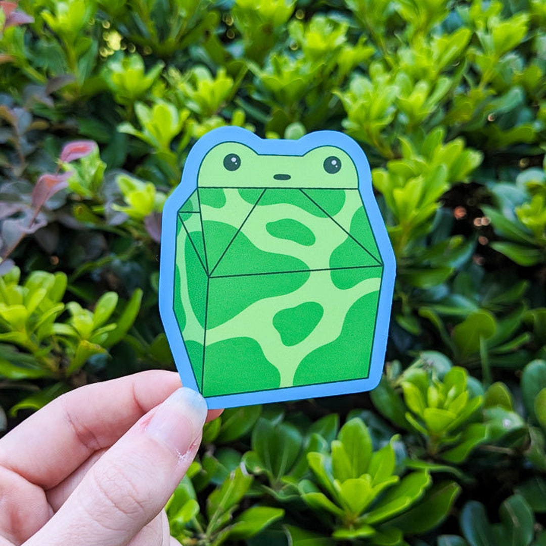 Froggy Milk Waterproof Vinyl Sticker Art Illustration Silly Funny Cute ...