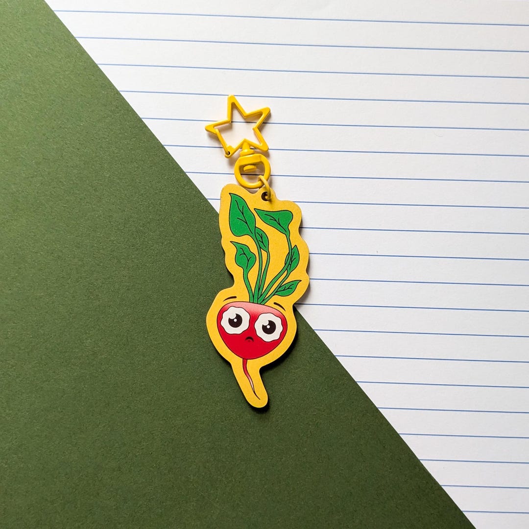 Anxious Radish Eco-friendly Wooden Keychain Cozy Accessories and Charms ...