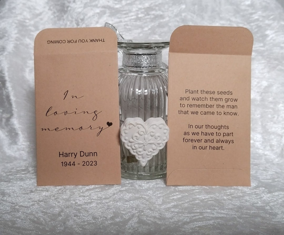 Personalised in Loving Memory, Remembrance, Funeral Seed Packet ...