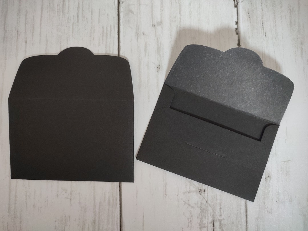 10 Black Tuck in Rectangle Envelopes - Handmade - 5.7x 8.7cm - Etsy UK