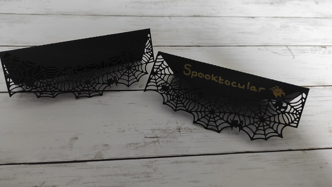 Spider Web Name & Place, Table Cards 6.2cm X 14.5cm Gothic Weddings ...