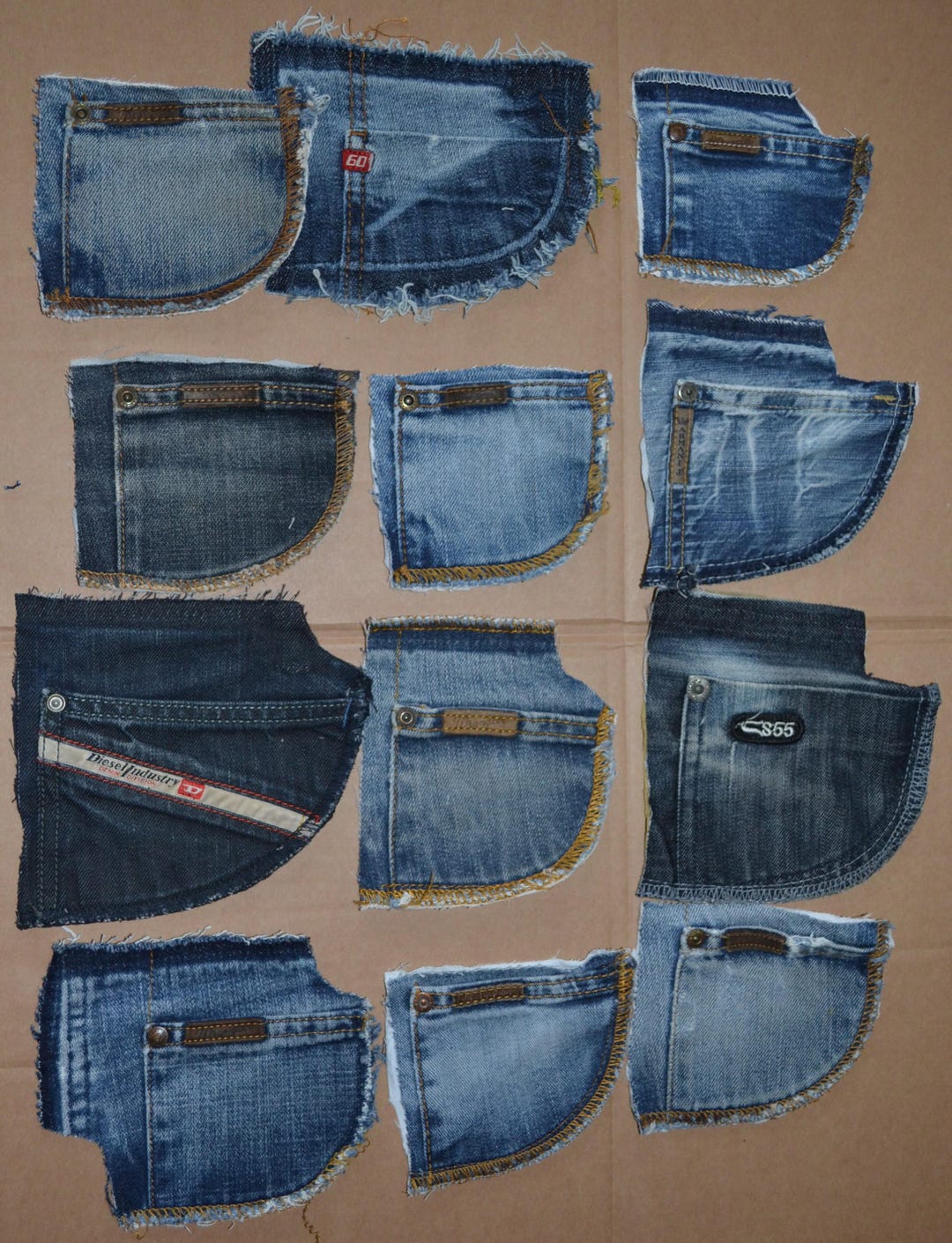 Denim Pockets (small) 12 Pieces, Pockets of Different Jeans, Denim ...