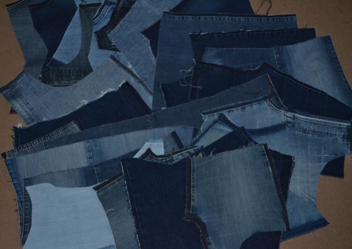 Denim Scrap Legs, Scraps Jeans, Pieces of Jeans, Recycled Denim Scraps ...