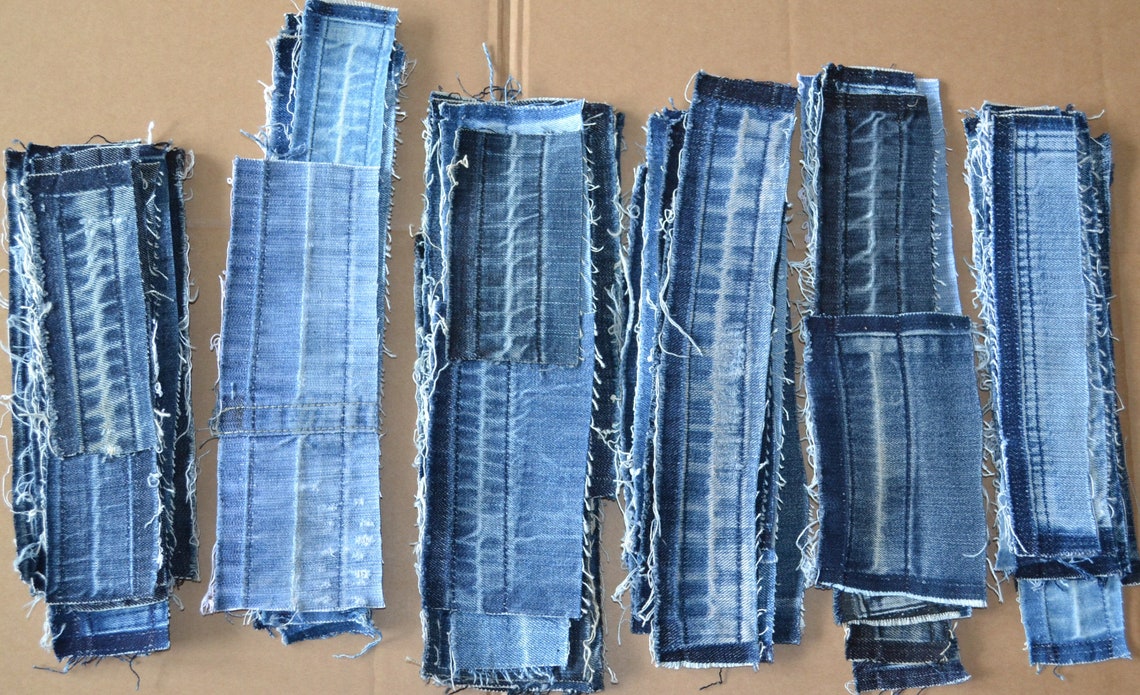 Scraps Jeans, Pieces of Jeans, Denim Scraps - Etsy