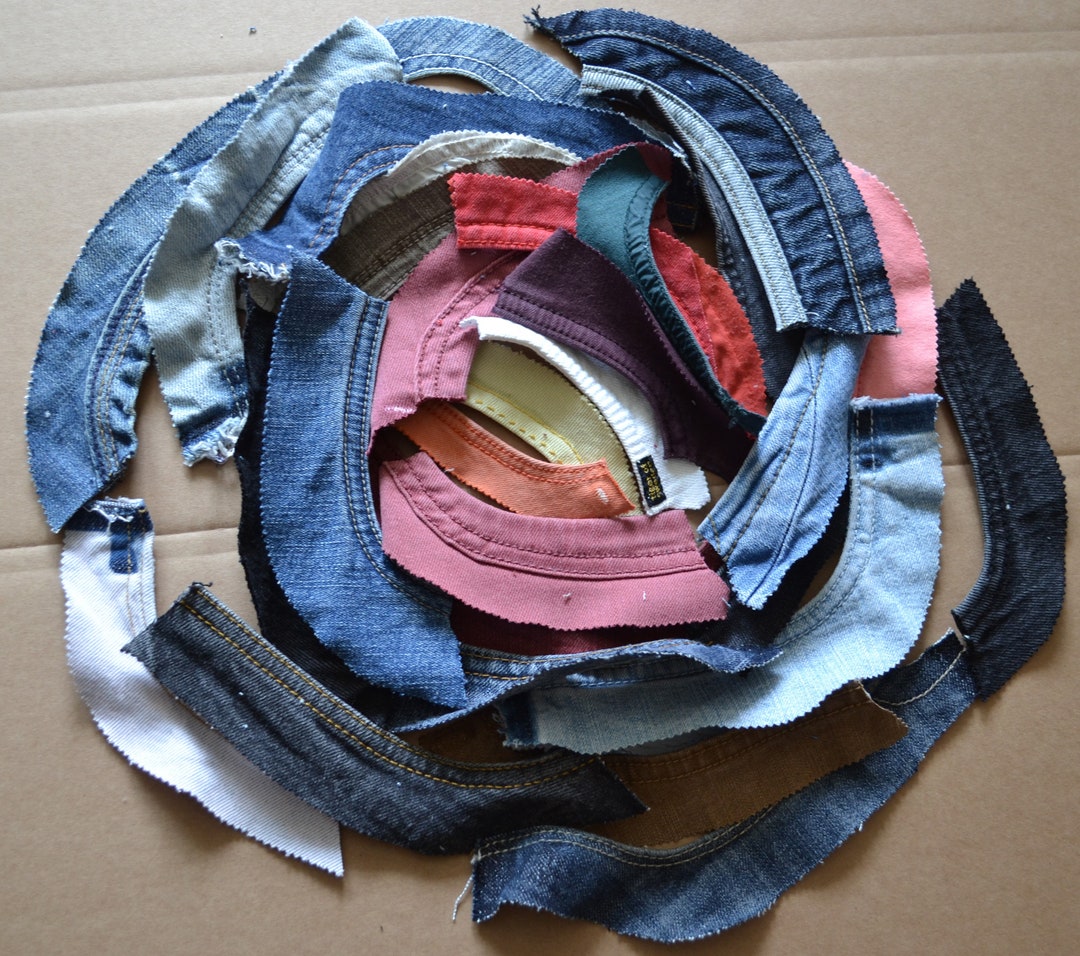 Recycled Jeans Seams, Repurposed Denim , Crafting Supply , Denim Seam ...