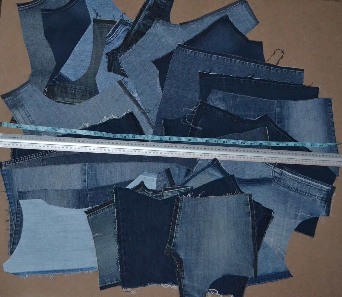Denim Scrap Legs, Scraps Jeans, Pieces of Jeans, Recycled Denim Scraps ...
