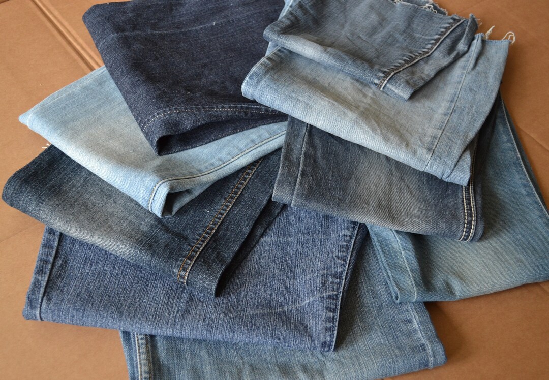 Denim Scrap Legs, Scraps Jeans, Pieces of Jeans, Recycled Denim Scraps ...