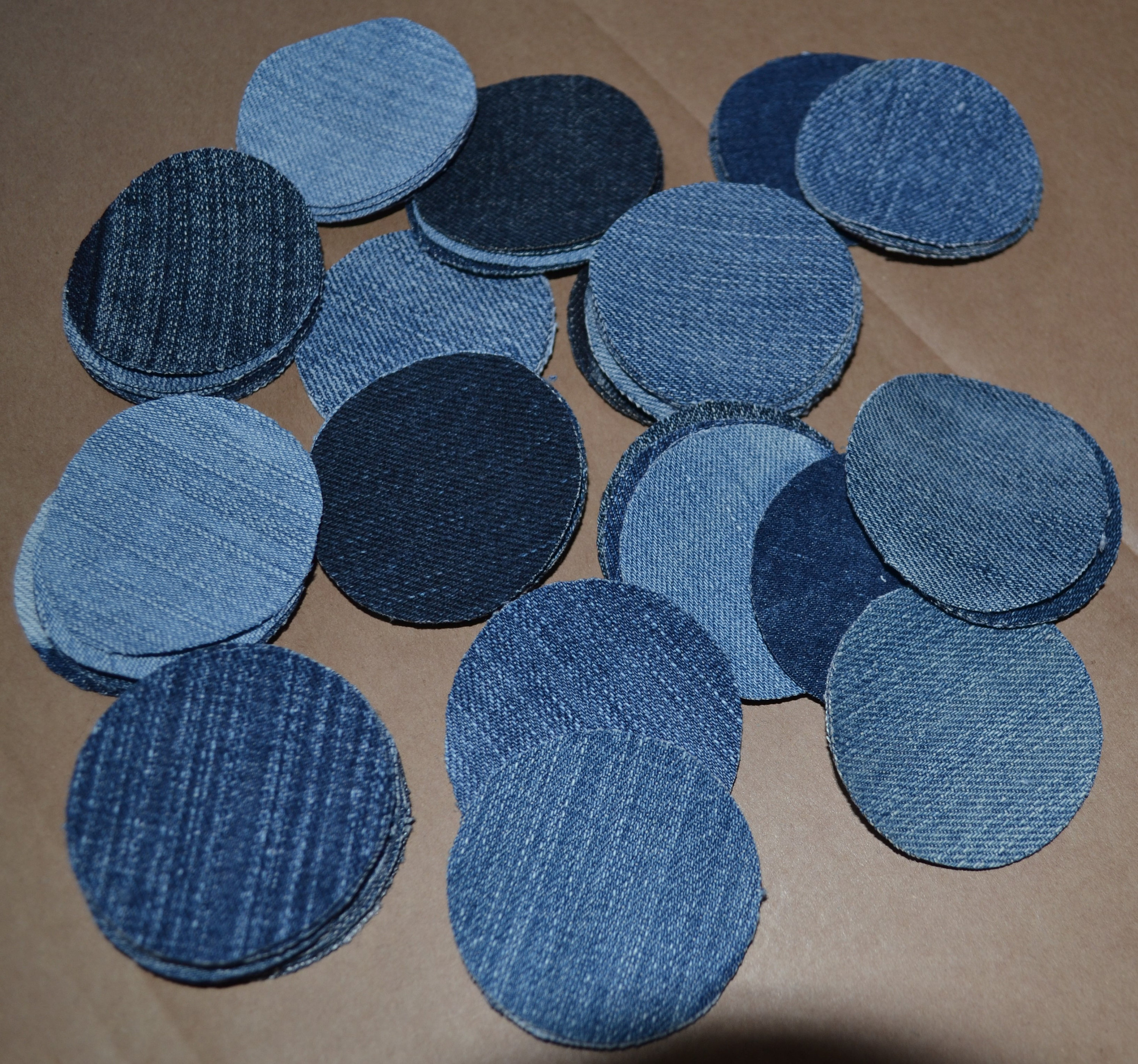 Circles From the Processed Jeans 150 Pcs,, Denim Circles, Circles From ...