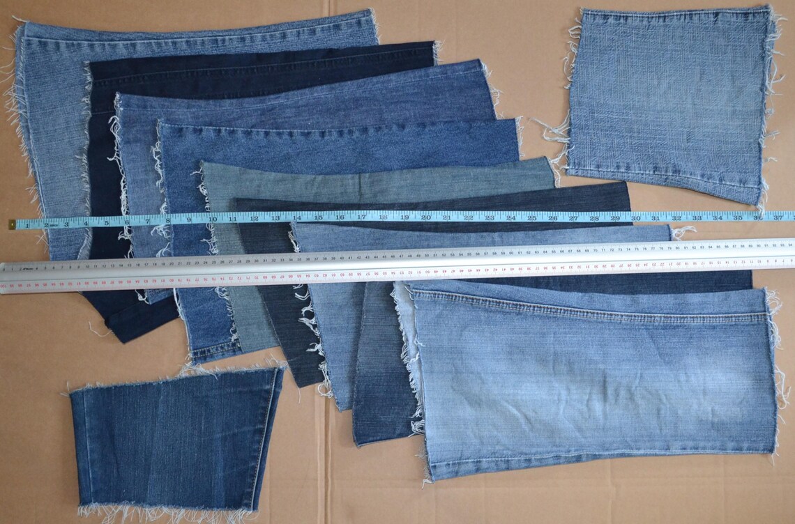 Recycled Denim Scraps, Denim Scrap Legs, Scraps Jeans, Pieces of Jeans ...