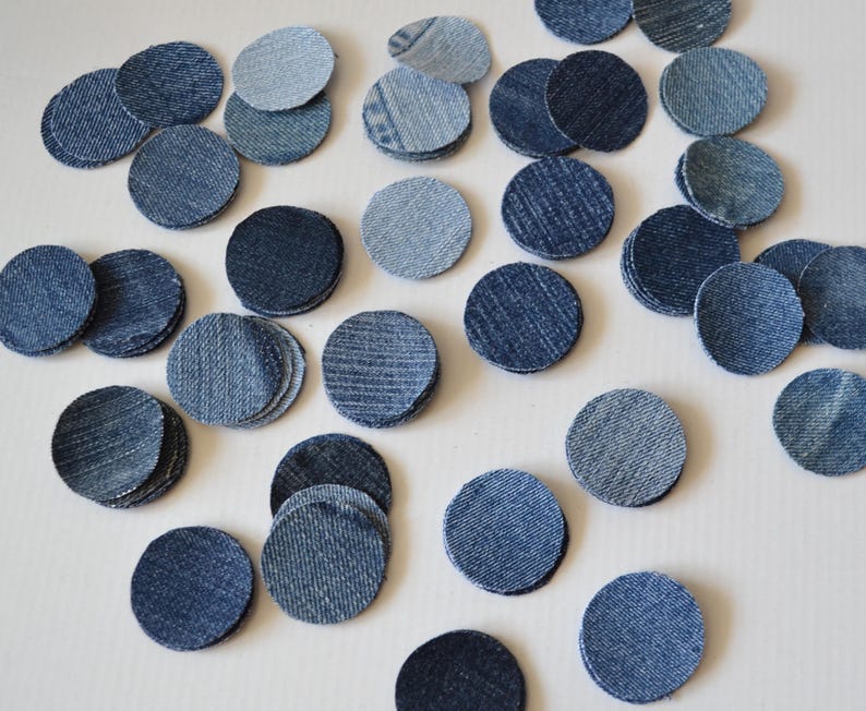 Circles From the Processed Jeans - 150 Pcs,, Denim Circles, Circles ...