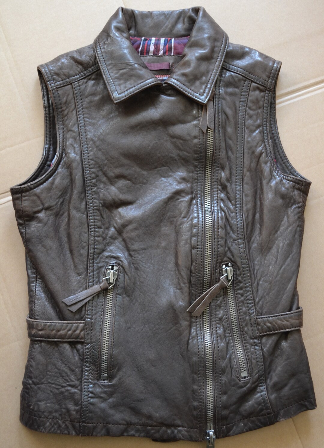 Brown Women's Leather Vest, Steampunk Style Vest, Punk Style Vest, Rock ...