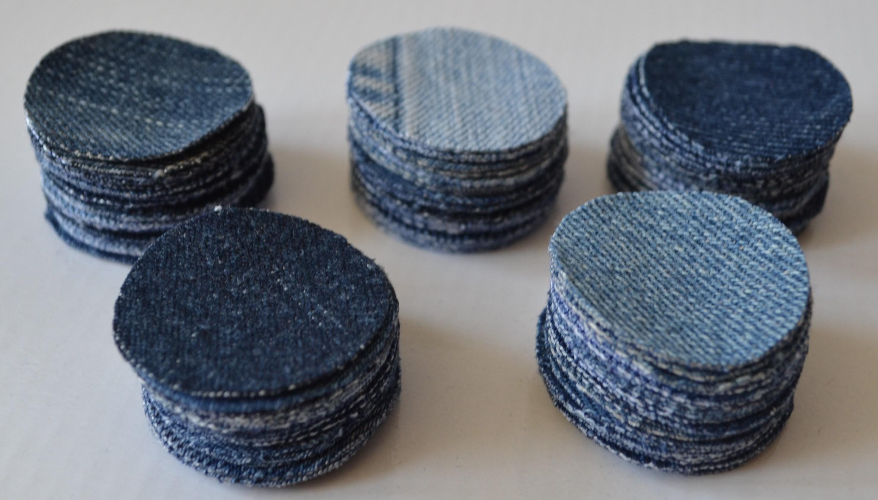 Circles From the Processed Jeans - 150 Pcs,, Denim Circles, Circles ...