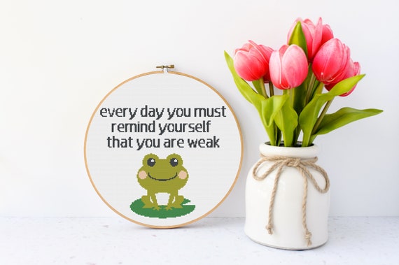 Weak Frog Cross Stitch Pattern INSTANT DOWNLOAD | Etsy