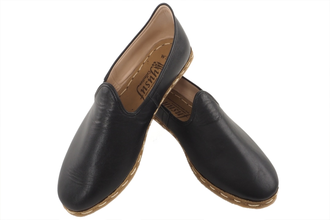 Handmade Turkish Leather Loafers for Men Black Slip-on Shoes Elegant ...