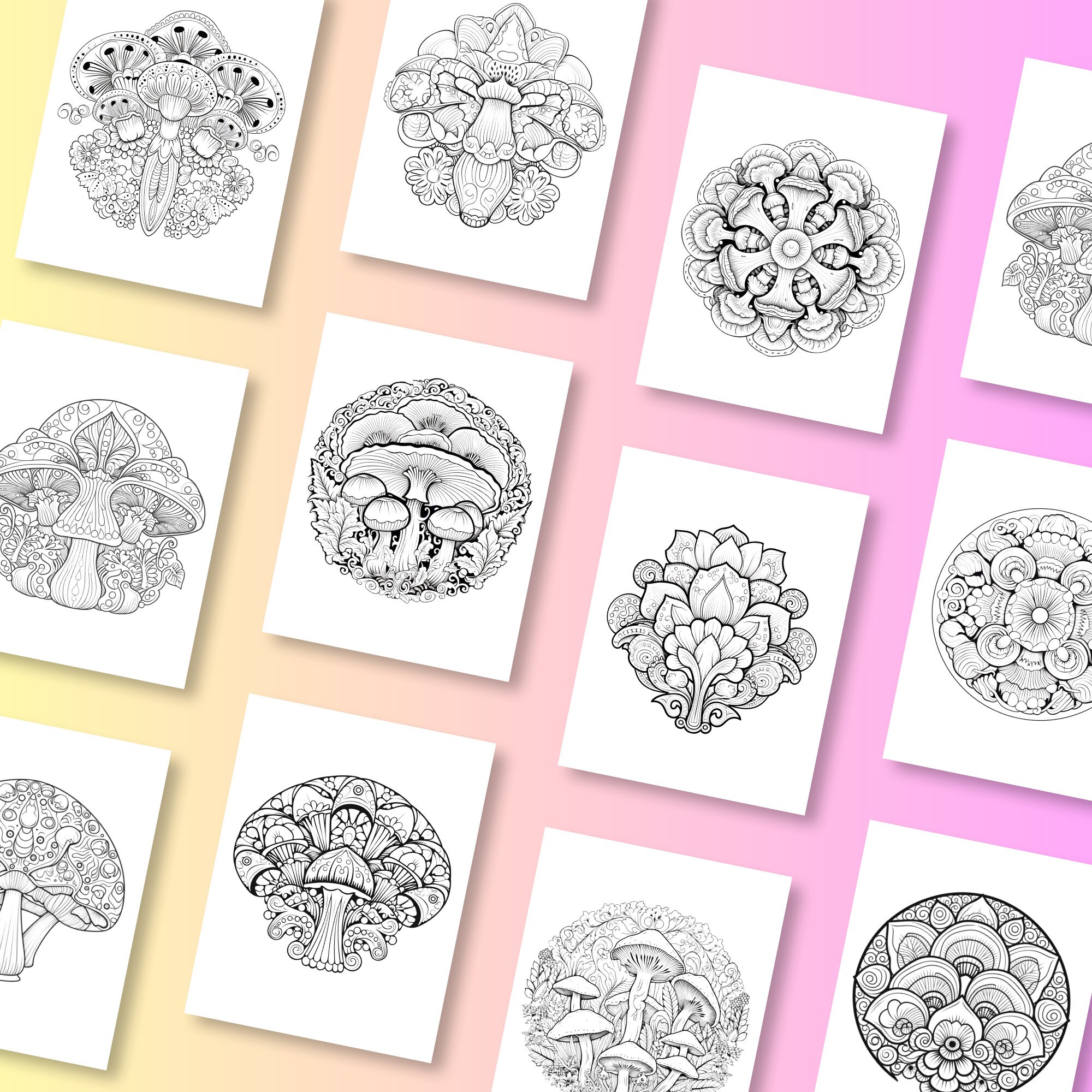 Mushrooms Mandala Coloring Pages For Adults 100 Calming Coloring Pages