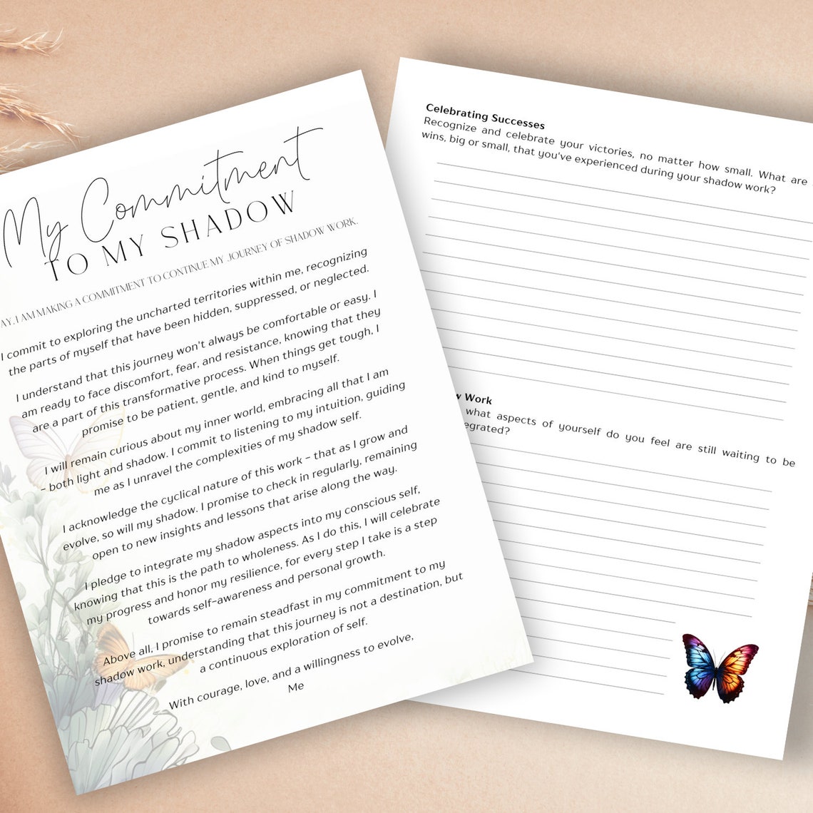 Shadow Work Journal Prompts + Worksheets | Printable Lettter + A4 ...