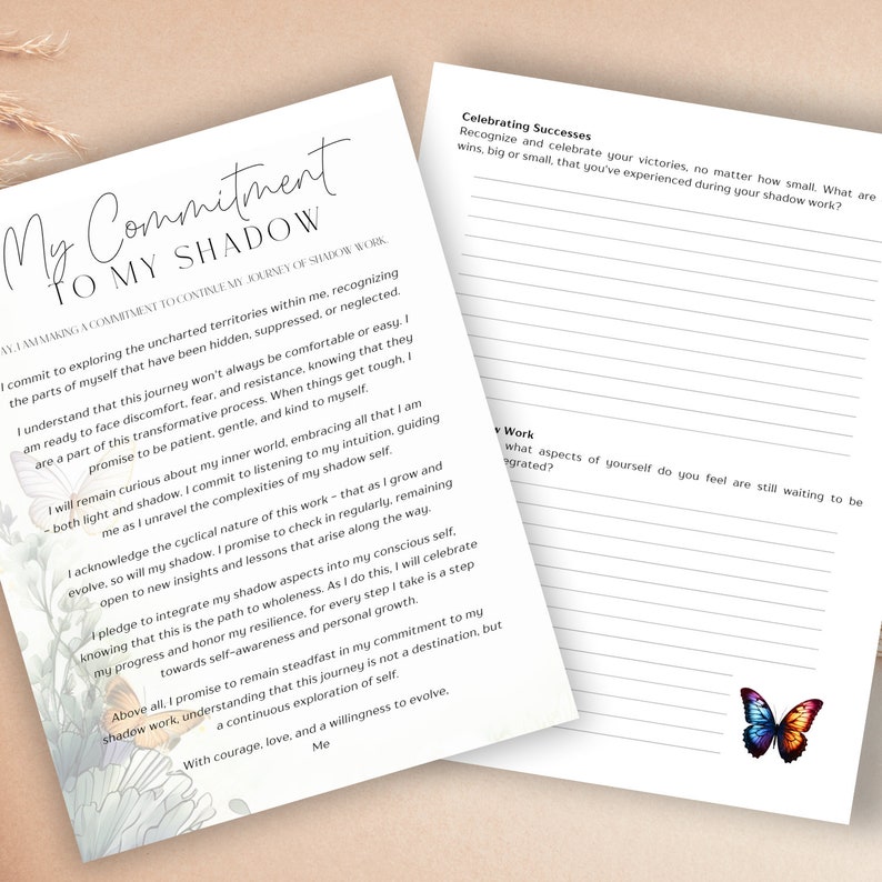 Shadow Work Journal Prompts + Worksheets | Printable Lettter + A4 ...