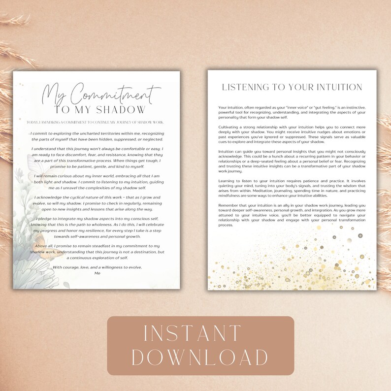 Shadow Work Journal Prompts + Worksheets | Printable Lettter + A4 ...