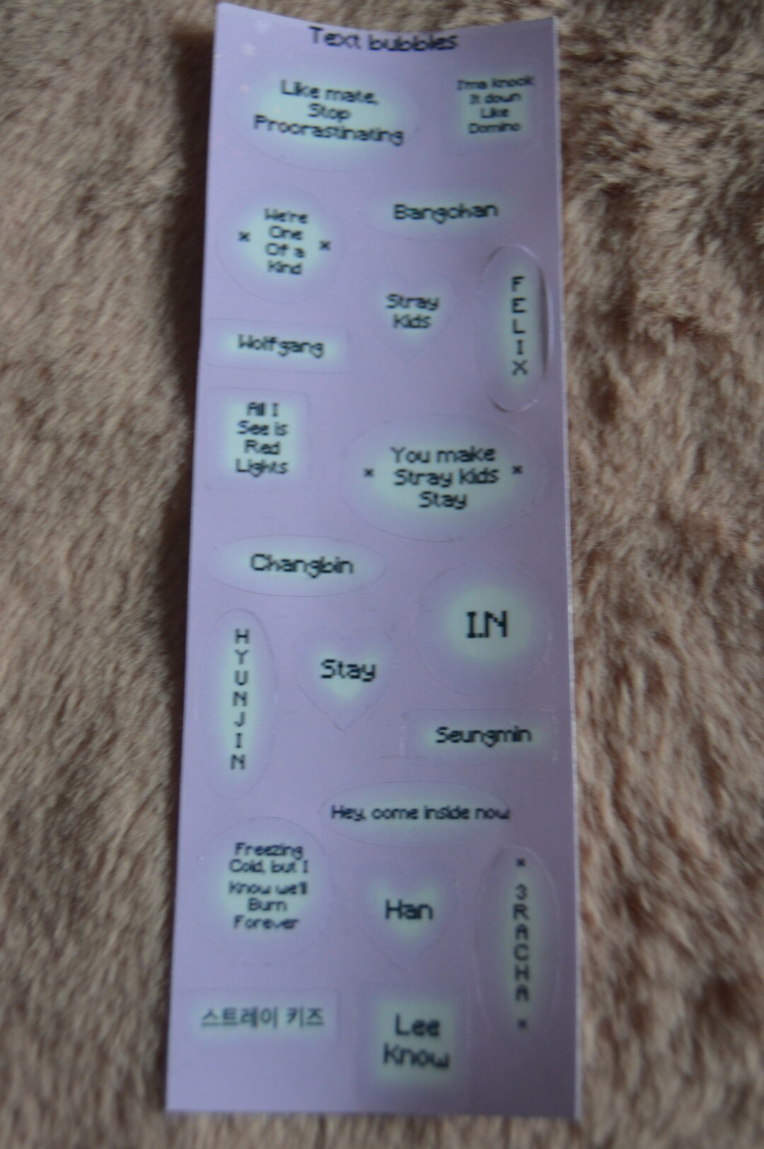 SKZ Stray Kids Text Bubble ' Star Sparkle Holo' Sticker Sheet KPOP ...