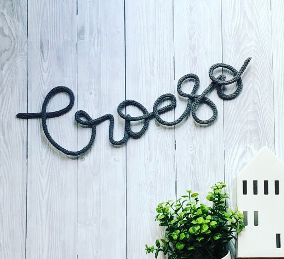 Welsh Wire Words, Croeso, Knitted Words, Welsh Wall Sign, Welsh Wall ...