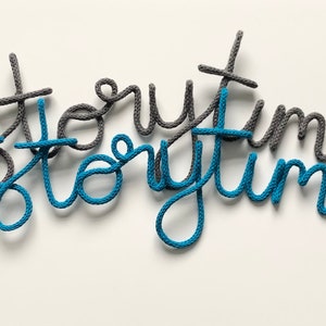 Knitted Wire Words Story Time, Knitted Letters, Knitted Words, Woolly ...