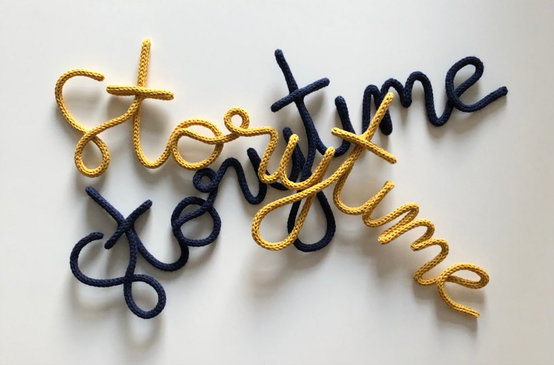 Knitted Wire Words Story Time Knitted Letters Knitted Words | Etsy UK