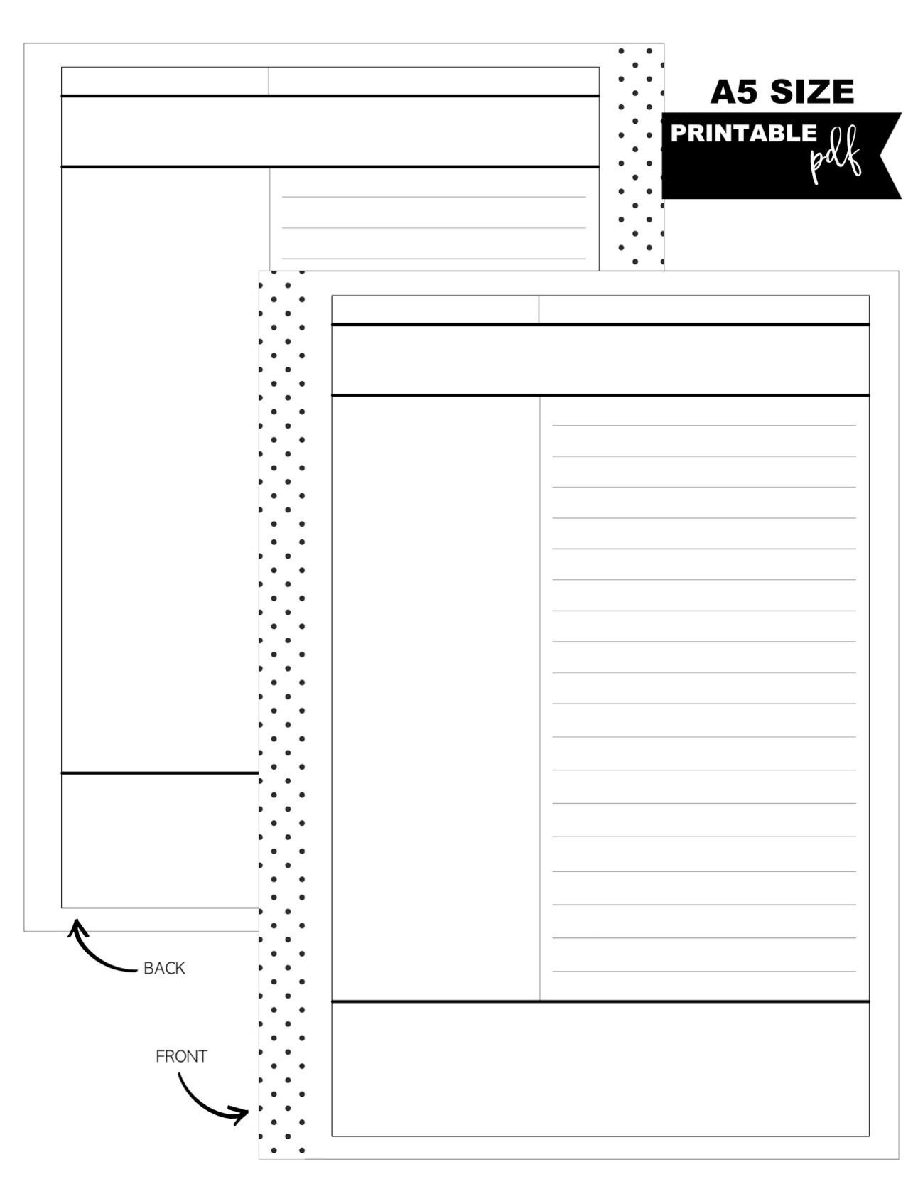 Cornell Notes Full Size Template