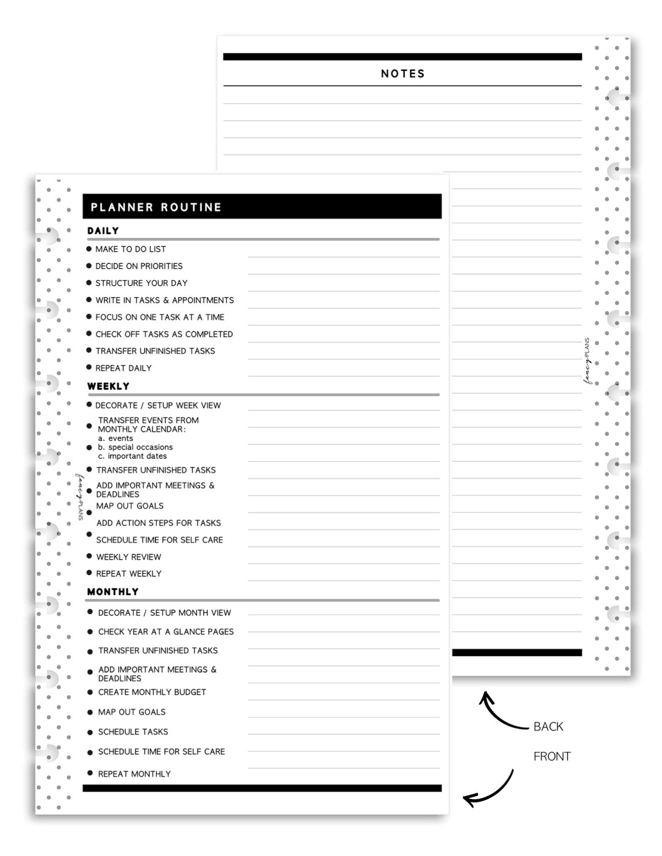 Classic Planner Routine And Notes Paper Printable Pdf Etsy classic-planner-routine-and-notes-paper-printable-pdf-etsy
