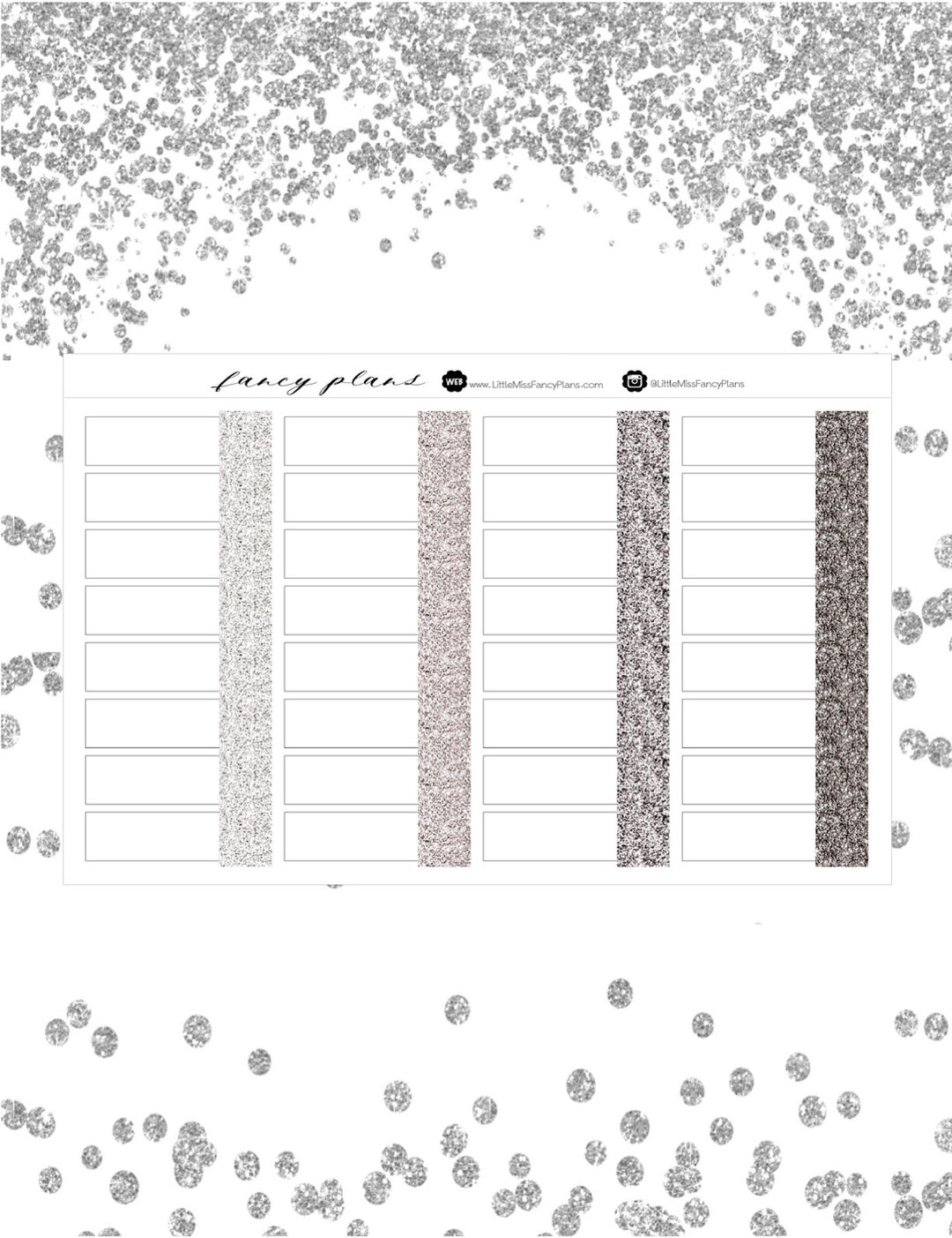 Task Card GLITTER PATTERN Label Stickers - Etsy