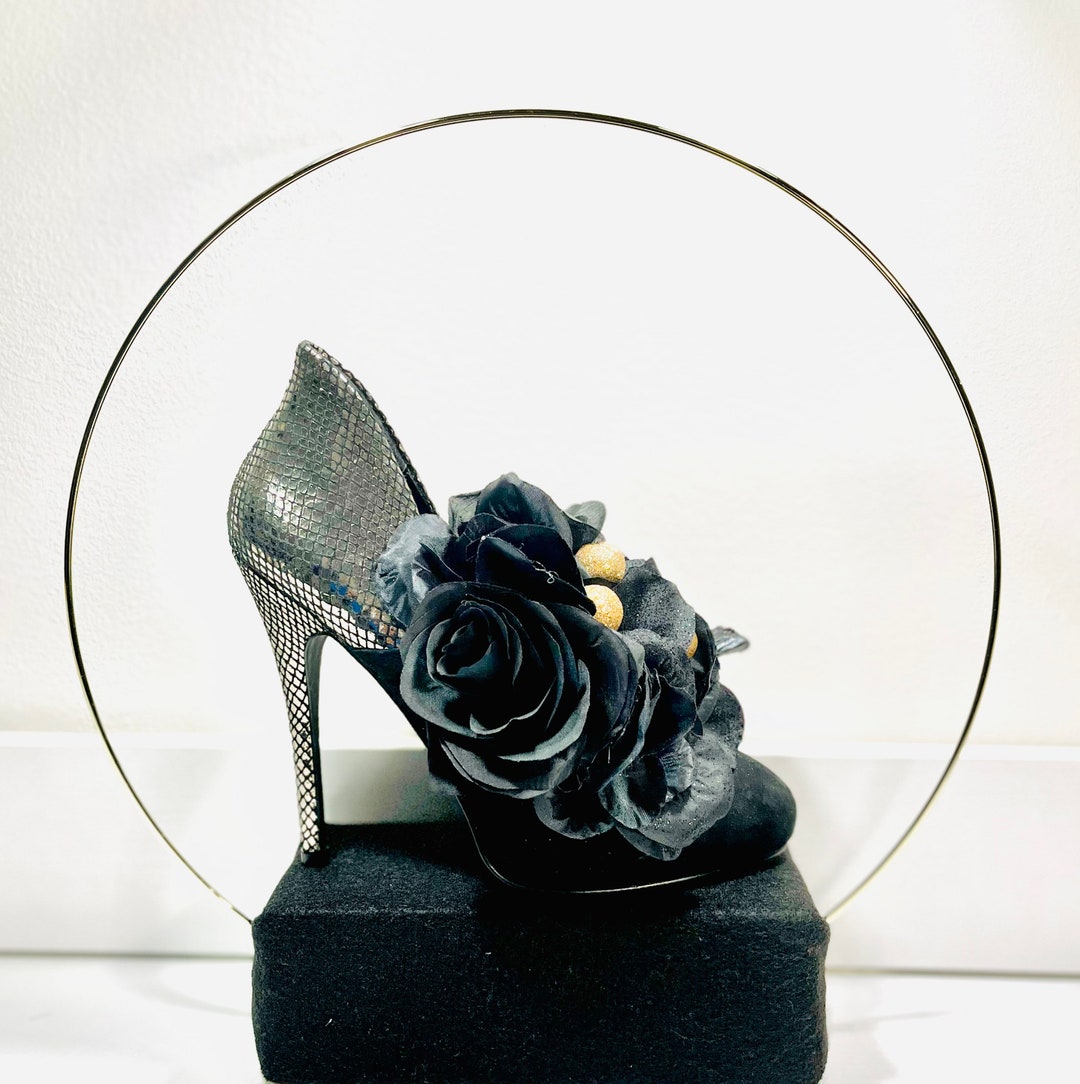 Gold/black High Heel Shoe Artificial Floral Arrangement - Etsy