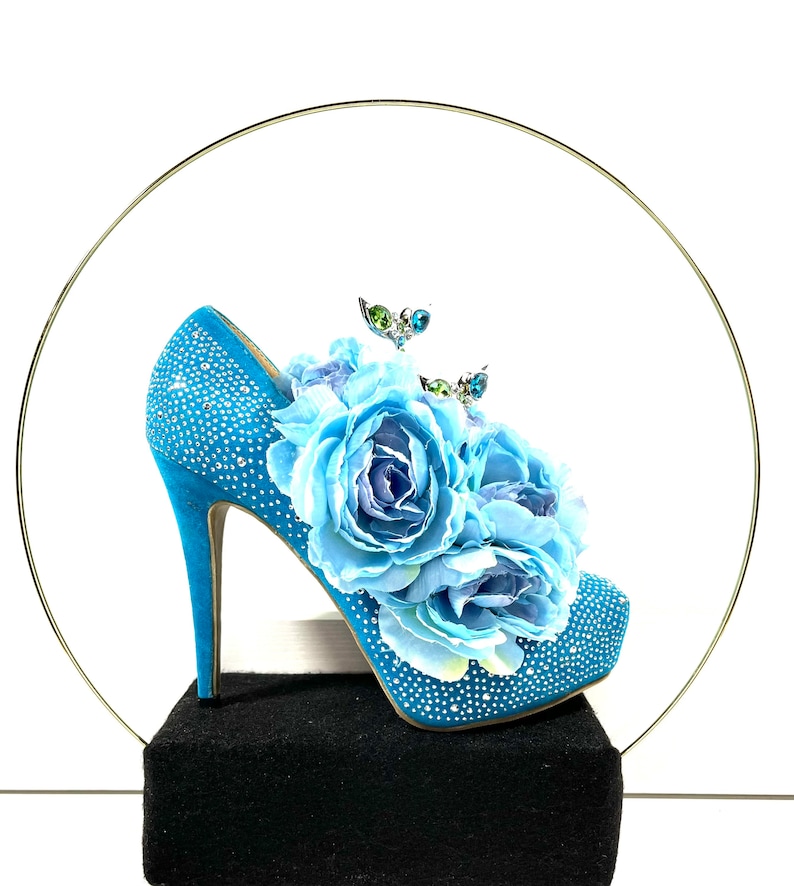 Blue High Heel Shoe Artificial Floral Arrangement - Etsy