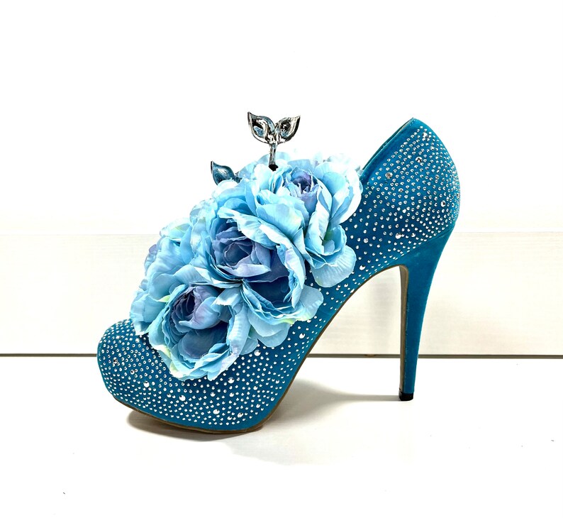 Blue High Heel Shoe Artificial Floral Arrangement - Etsy