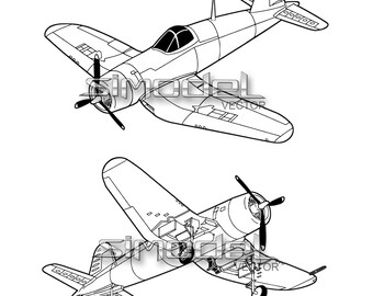F4u Corsair Dxf - Etsy