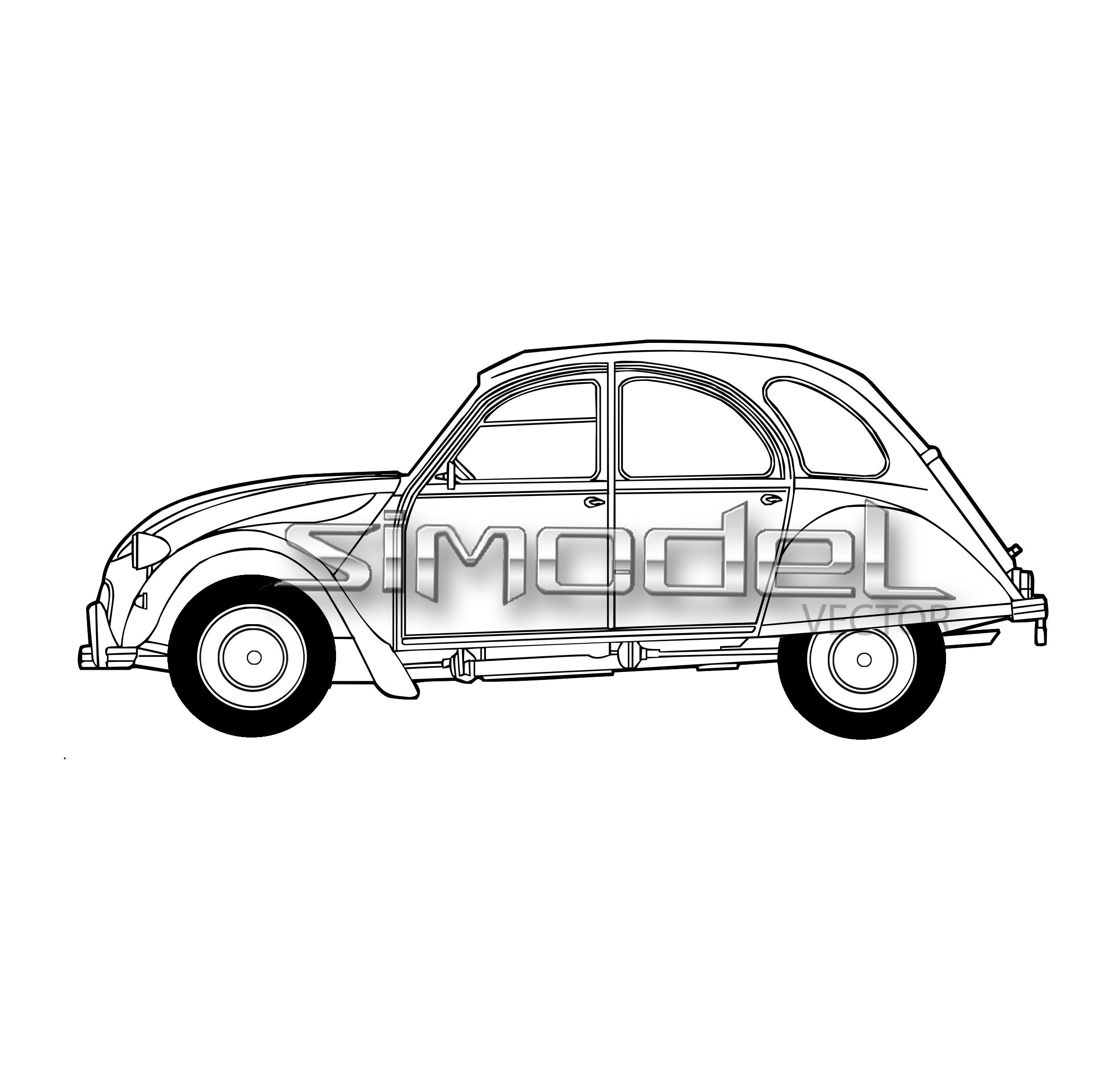 Citroen 2cv Drawing