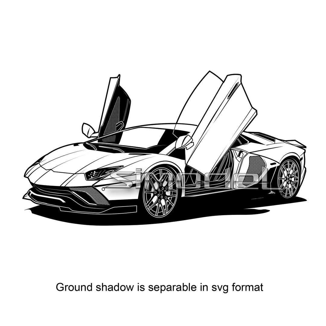 Lamborghini Aventador porte ouverte svg, eps, ai, dxf, png, jpg - Etsy ...
