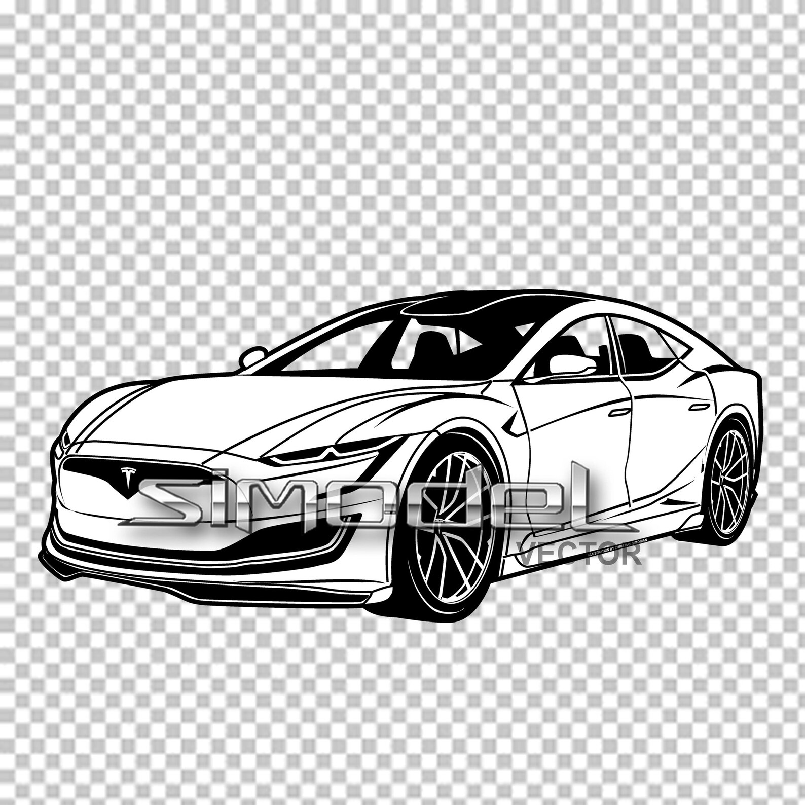 Tesla Model S 2022 Vector Svgaiepspdfjpgdxfpng - Etsy