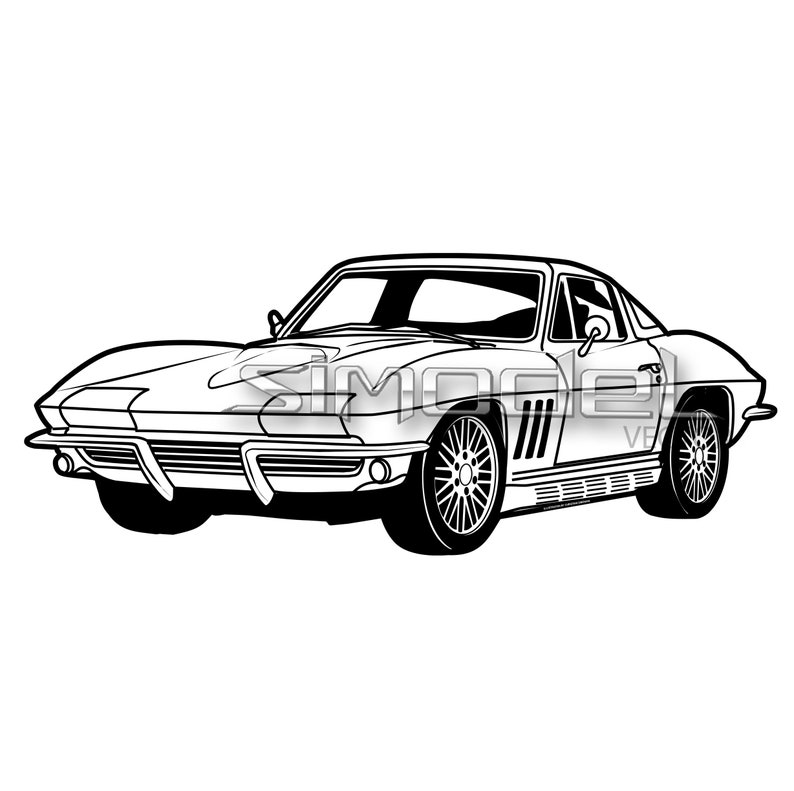 Chevrolet Corvette 1963 Svgaiepsdxf Pngdxf Svg and Jpg - Etsy