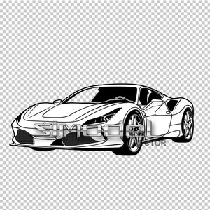 Ferrari F8 Tributo Svg,eps,dxf, Png,dxf Car Vector - Etsy
